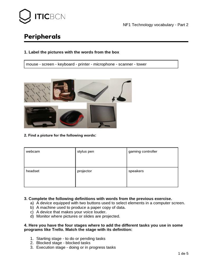 NF1_Vocabulary_Parts of a computer_part 2 | PDF | Computer Data Storage | Usb Flash Drive