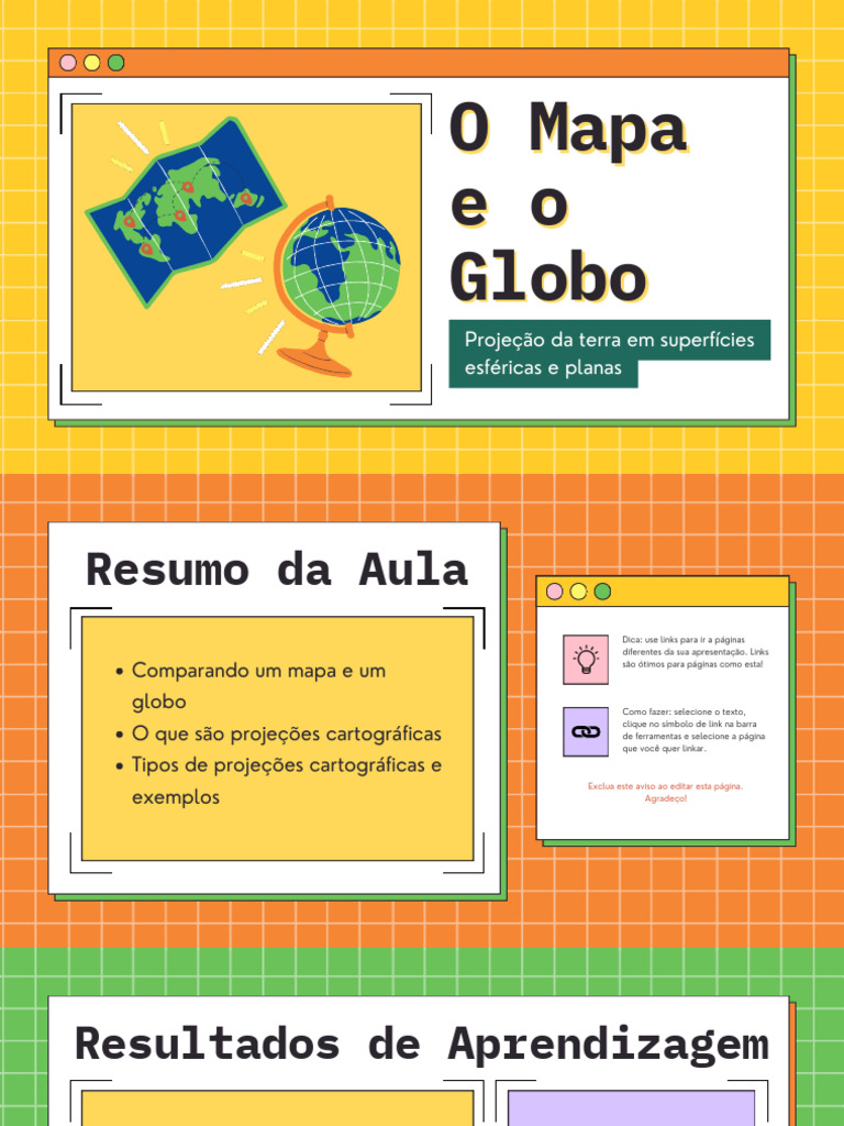 Projeções Cartográficas: Mapas e Globos | PDF | Mapa | Cartografia