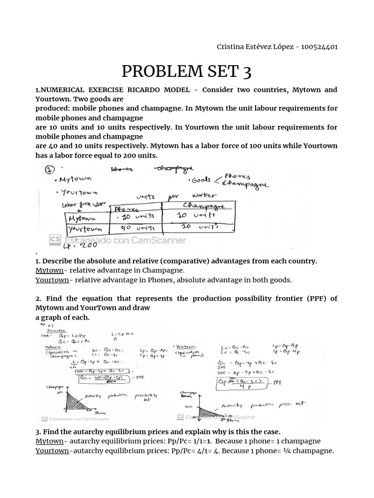 PROBLEM SET 3 - Integración Económica Uc3m | PDF | Demand | Economic Equilibrium