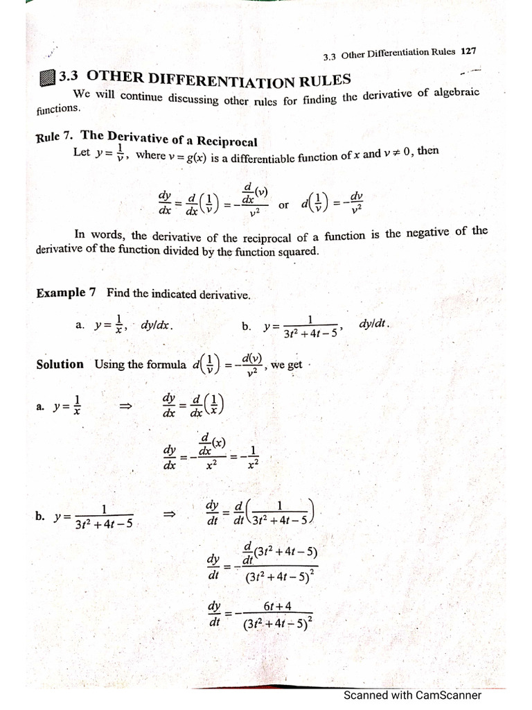 Other Differentiation Rules | PDF
