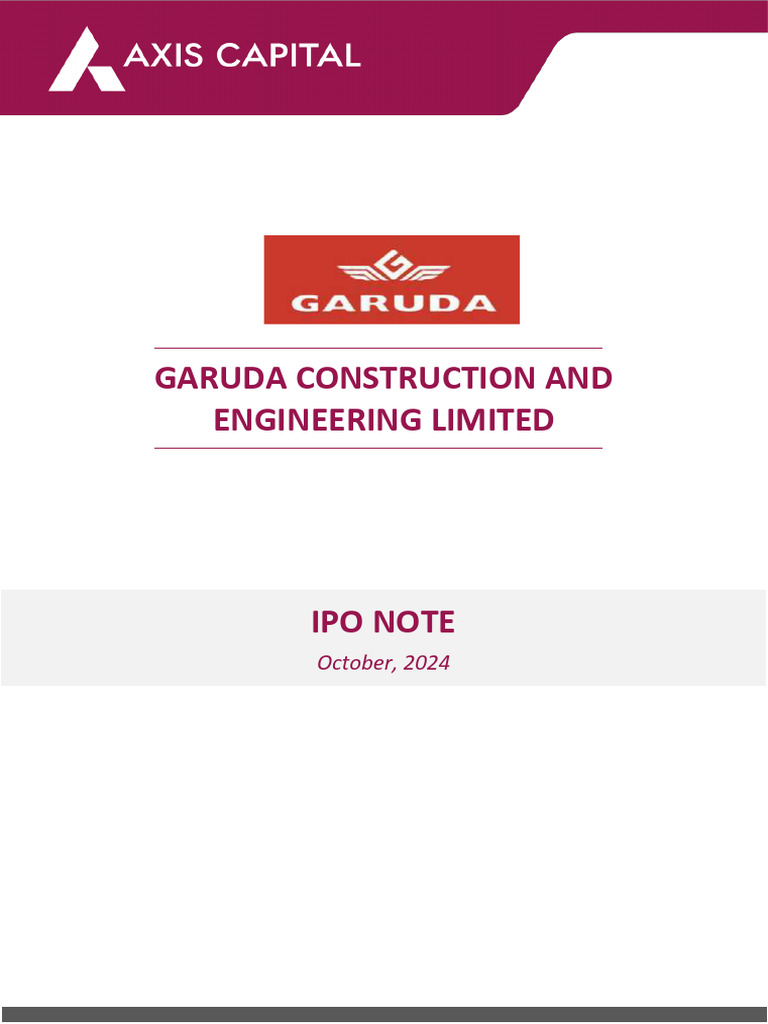 Garuda Construction IPO Note 2024 | PDF | Investing | Business