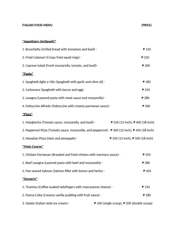 FOOD-MENU | PDF | Cuisine | Foods