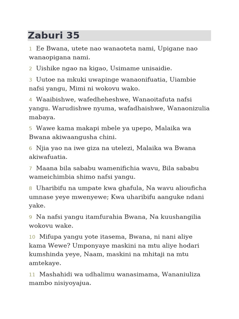 Zaburi 35 | PDF