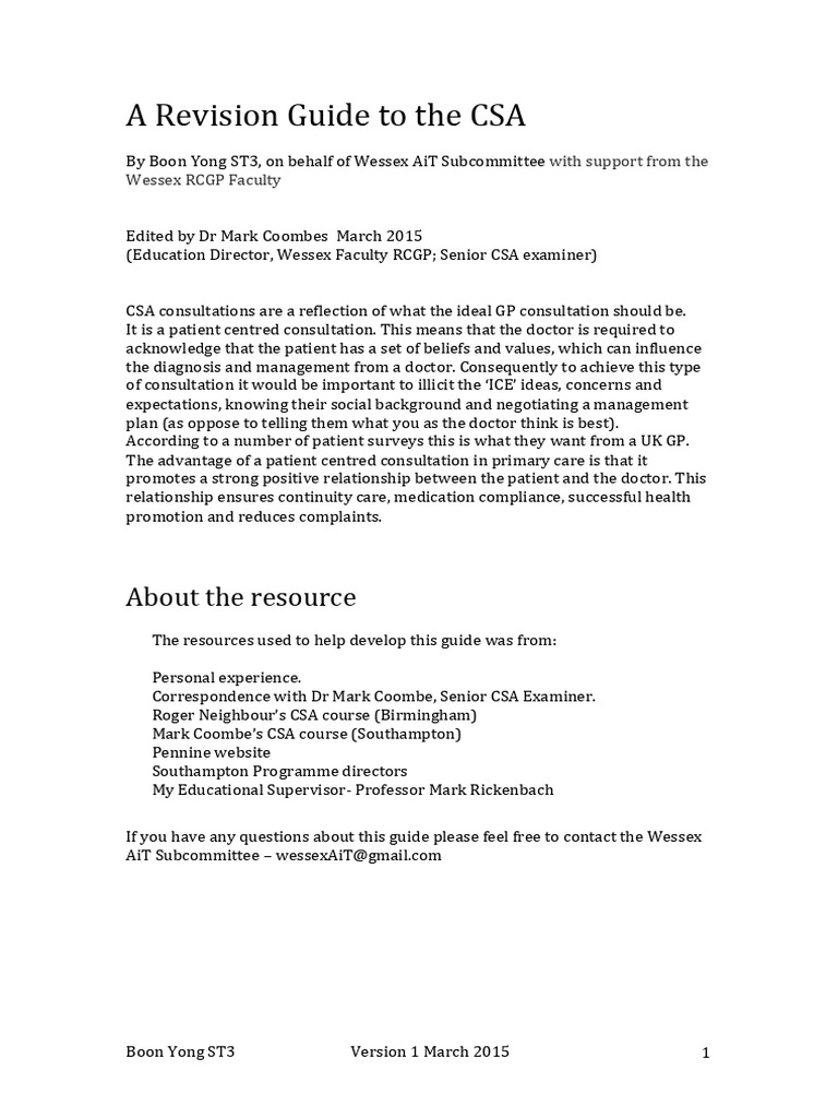 CSA Revision Guide2015 | PDF | Irritable Bowel Syndrome | Pain