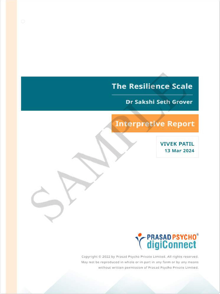 16-5464-OL The Resilience Scale Report | PDF