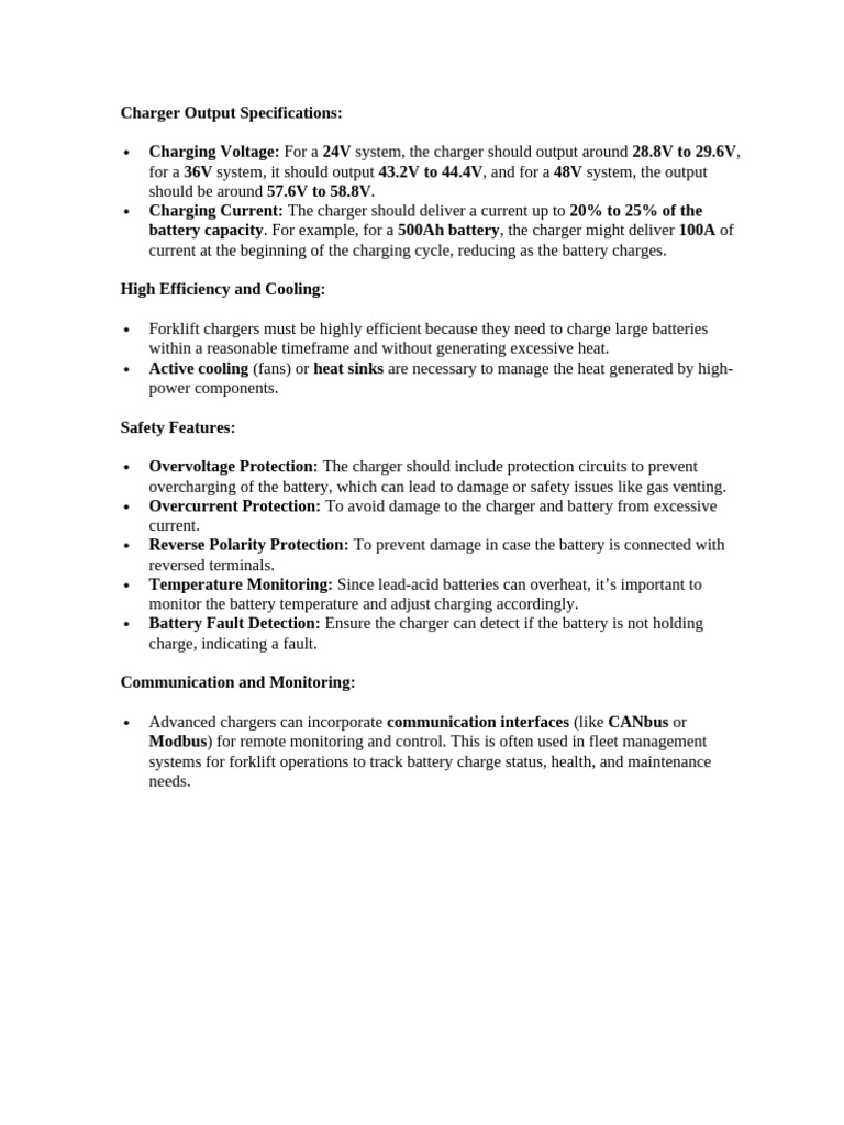Charger Output Specifications | PDF