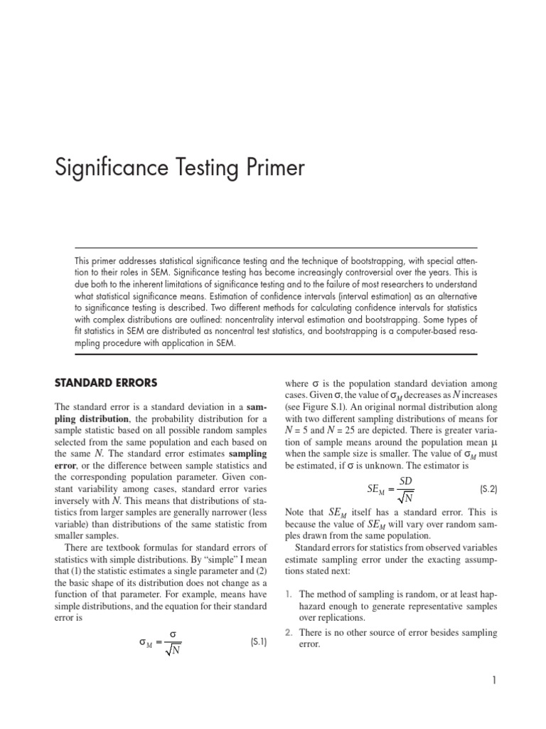 Significance Testing Primer 01 | PDF | Bootstrapping (Statistics ...