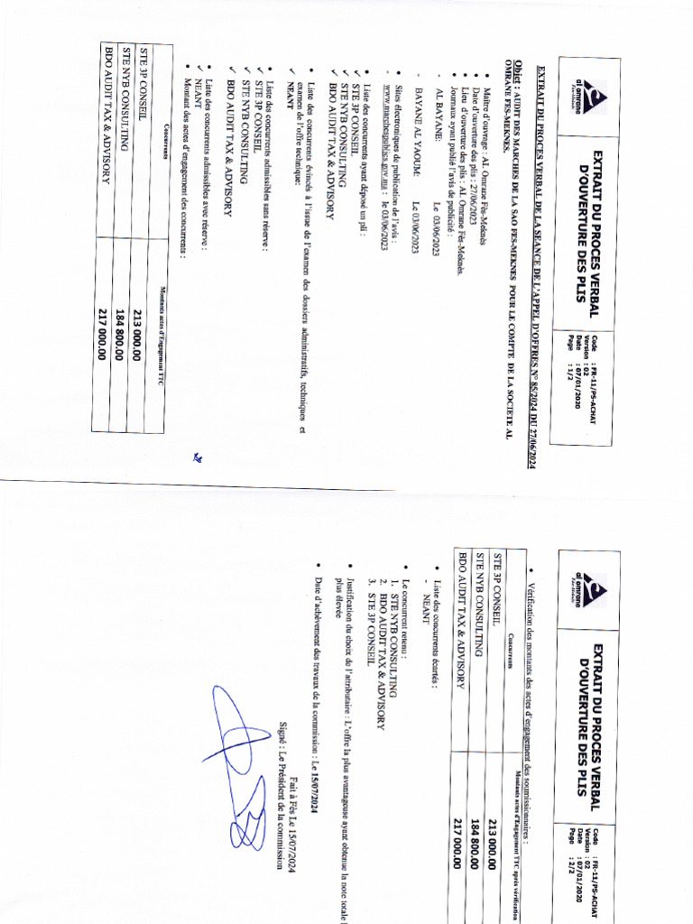 Extrait PV Ao85-2024 | PDF