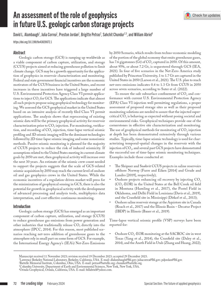 An Assessment of The Role of Geophysics in Future U.S. Geologic Carbon ...