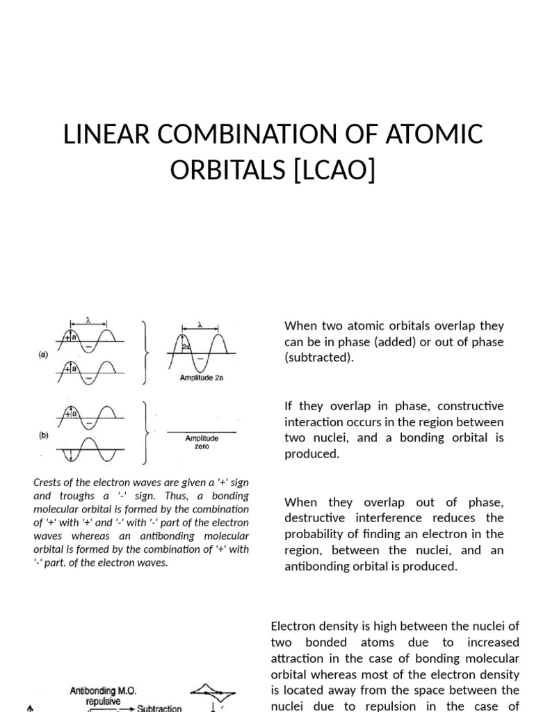 LCAO | PDF | Molecular Orbital | Chemistry