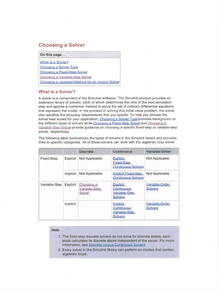 Choosing A Solver | PDF