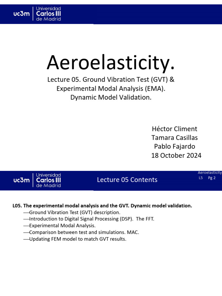 L05. GVT EMA. Dynamic Model Validation | PDF | Mechanics | Classical ...