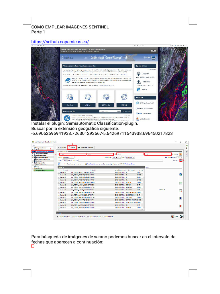 Guía para Descargar Imágenes Sentinel | PDF