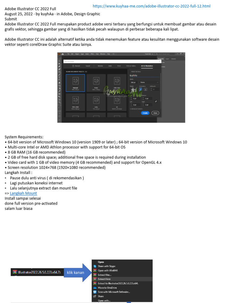 Install Adobe Illustrator CC 2022 | PDF
