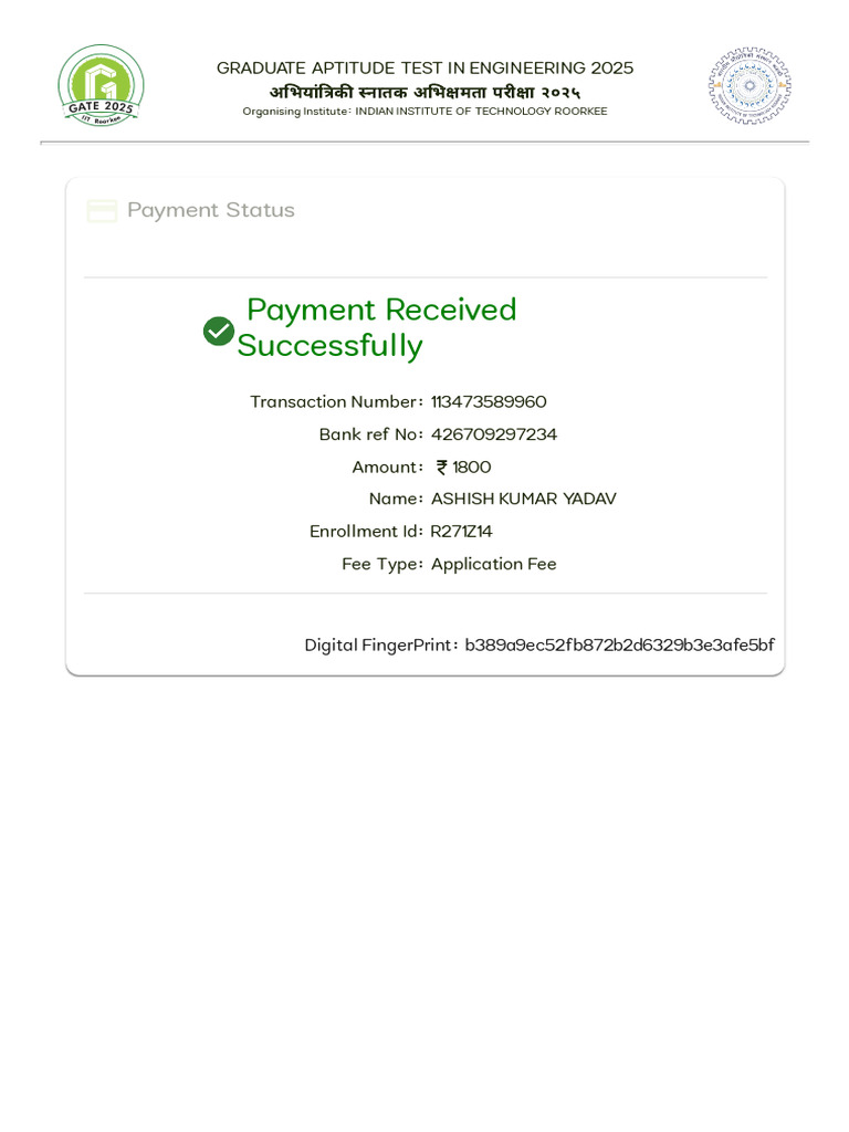 GATE Payment | PDF