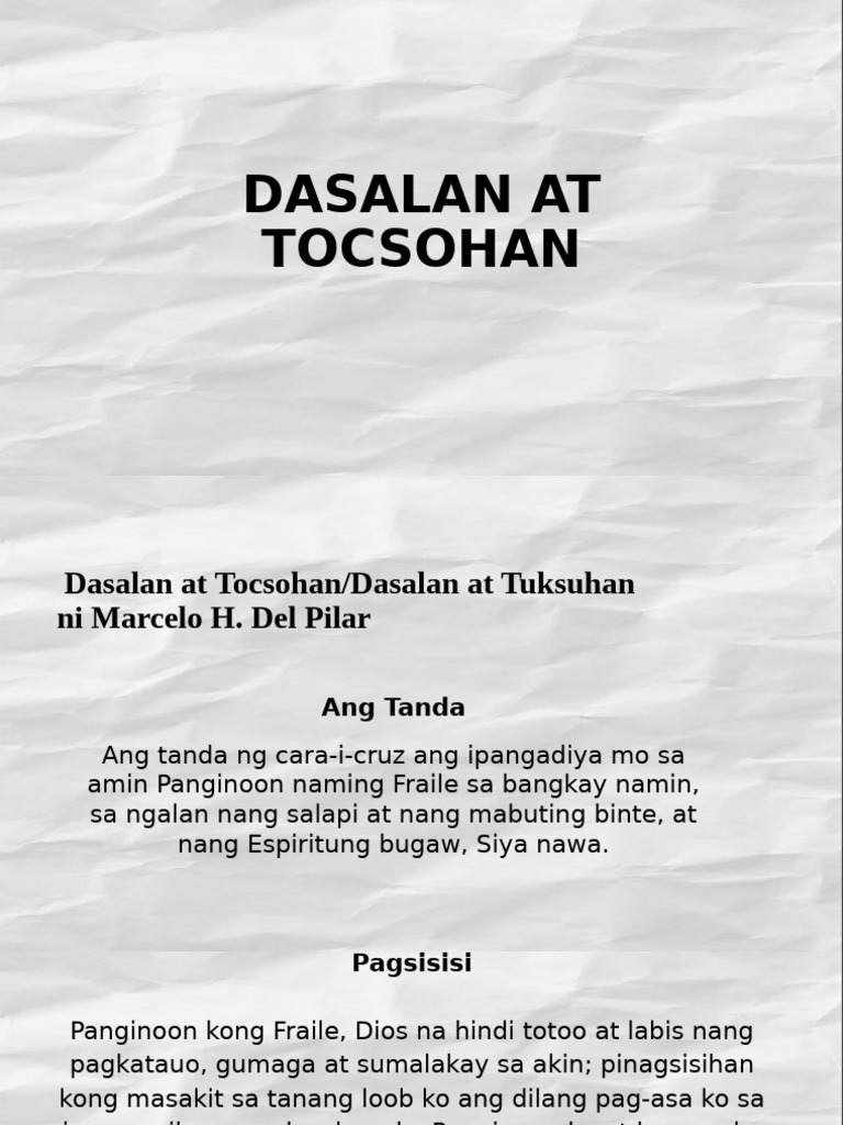 Dasalan at Tocsohan | PDF