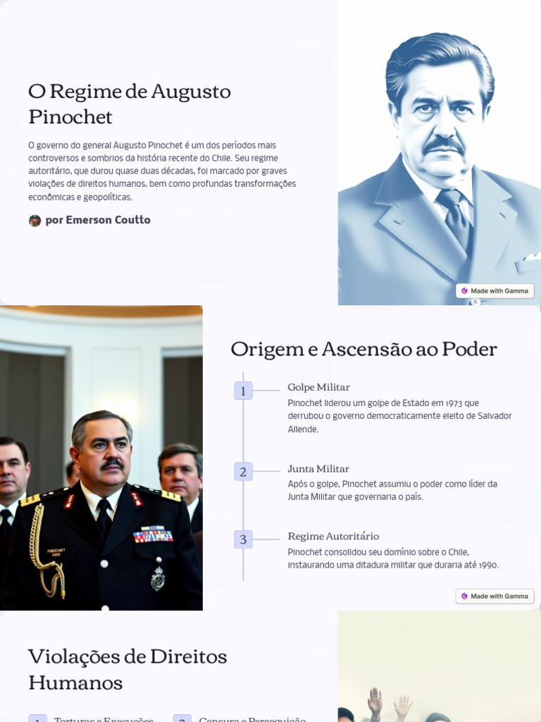 O Regime de Augusto Pinochet | PDF | Augusto Pinochet | Chile