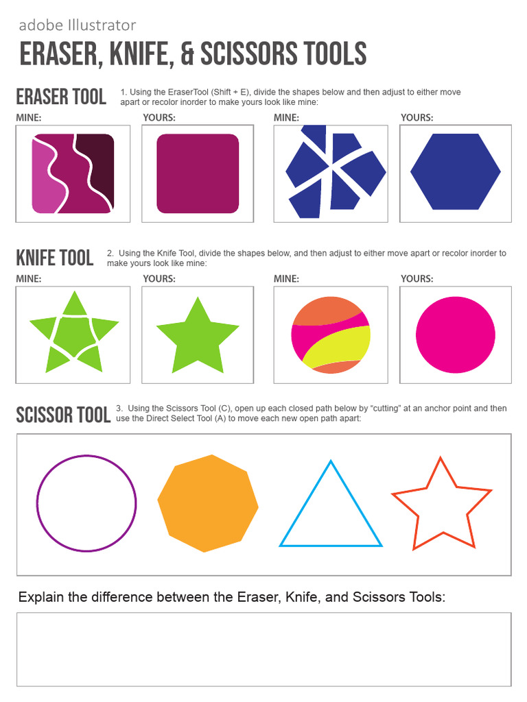 Eraser, Knife, & Scissors | PDF | Teaching Methods & Materials | Home & Garden