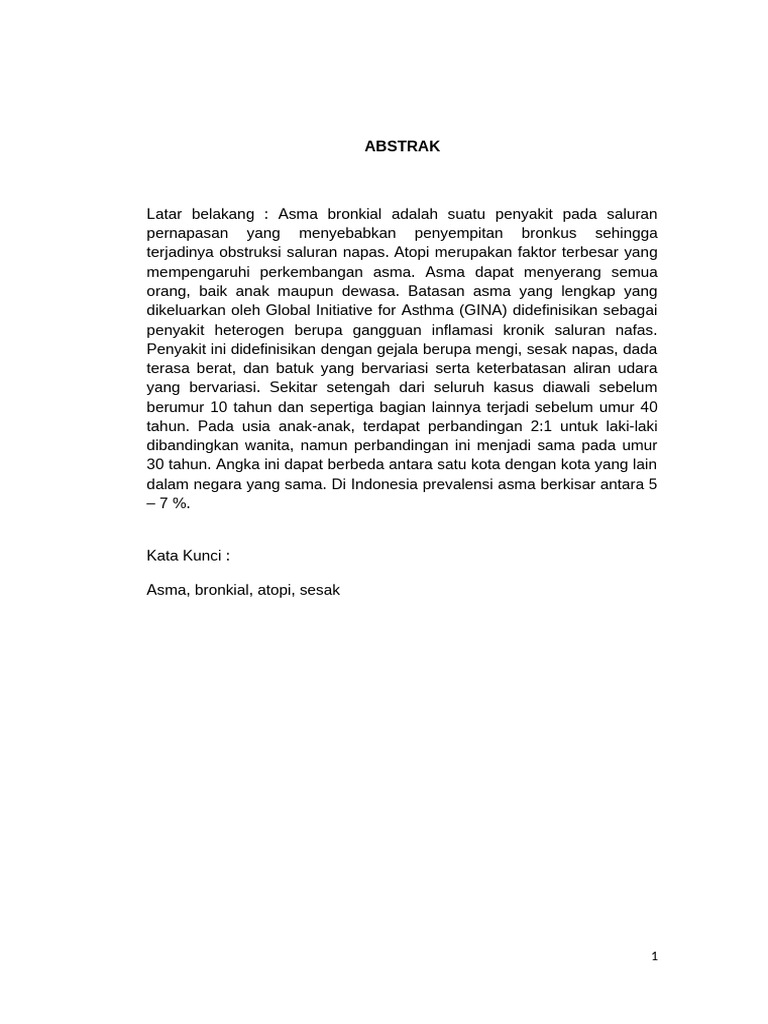 Asma Bronkial: Kasus dan Penanganan | PDF