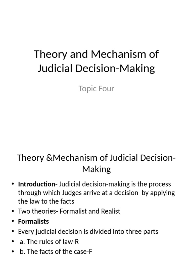Theory and Mechanism of Judicial Decision-Making | PDF | Judiciaries ...