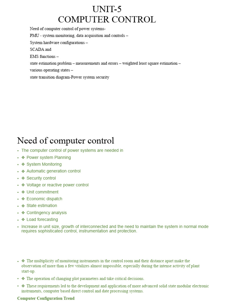 Unit-5 Computer Control | PDF | Power (Physics) | Electronics