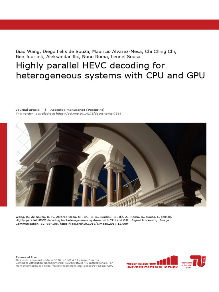 Highly Parallel HEVC Decoding For Heterogeneous Systems With CPU and GPU | PDF | Graphics ...