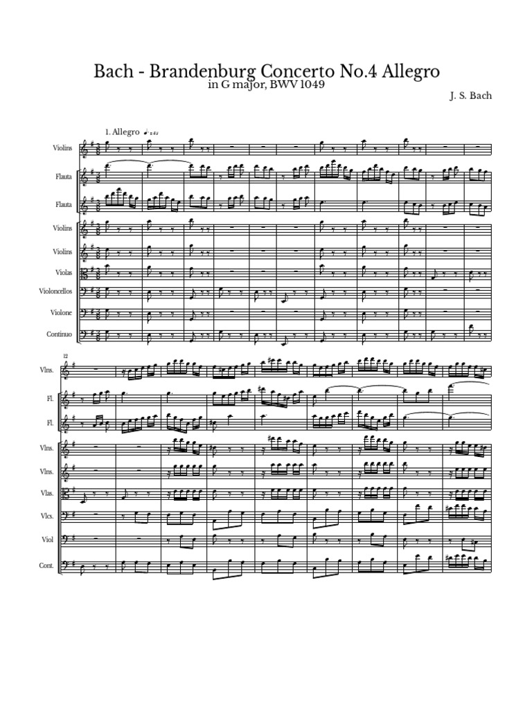 Bach - Brandenburg Concerto No | PDF
