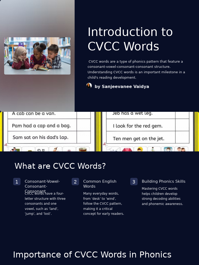 Understanding CVCC Words in Phonics | PDF | Phonics | Cognitive Science