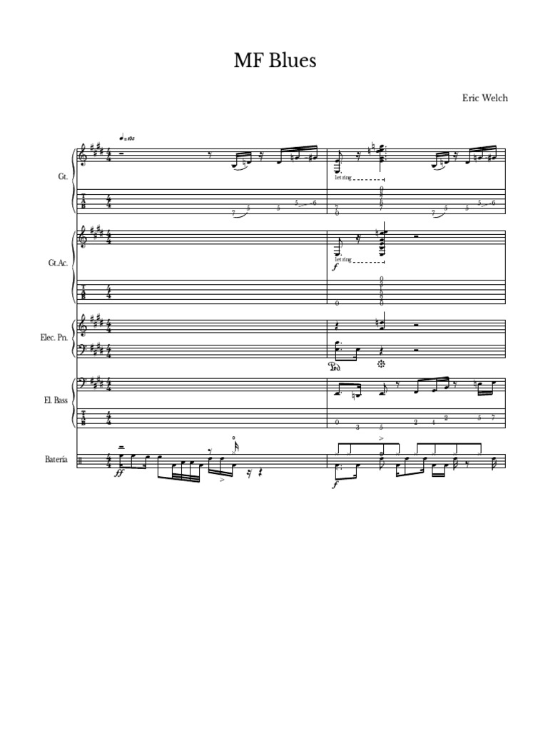 MF Blues by Eric Welch: Sheet Music | PDF