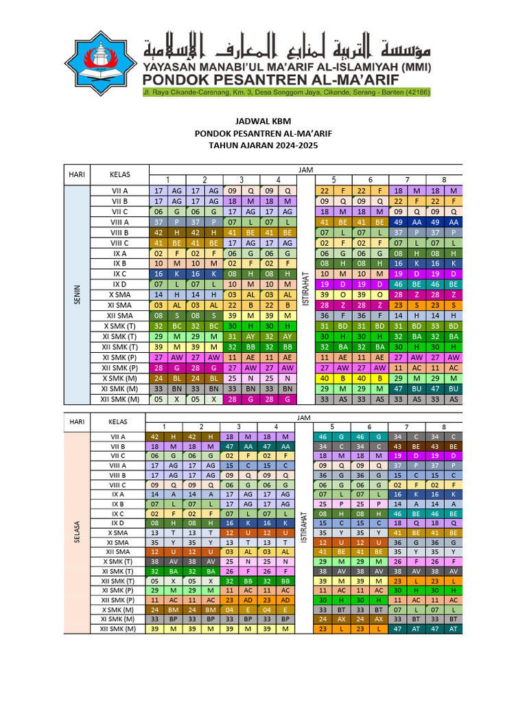 Jadwal KBM | PDF