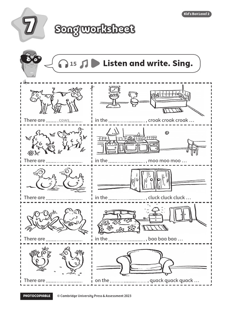 Kid's Box 2 Song Worksheet | PDF
