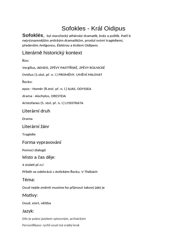Sofokles Oidipus | PDF