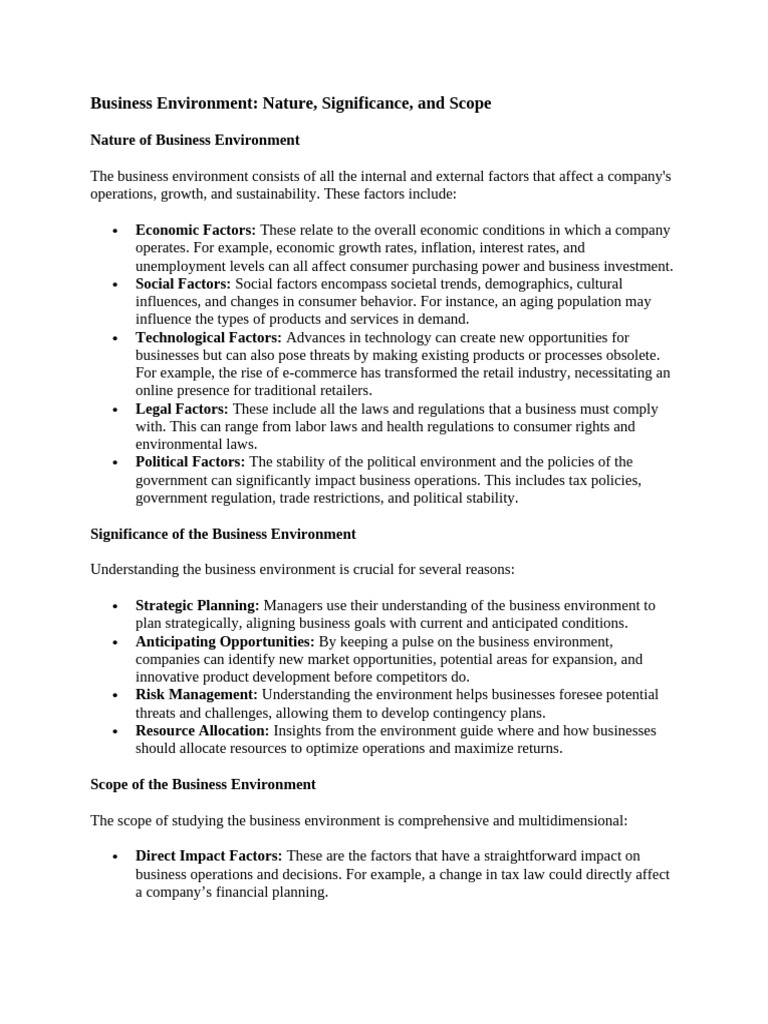 Business Environment Notes Mba 1 | PDF | Recession | Innovation