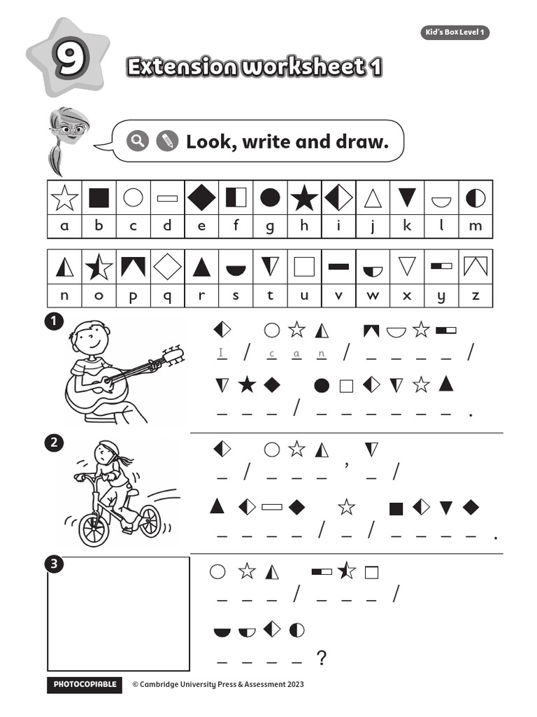 KidsBox Level1 Unit9 Extension Worksheet 1 | PDF