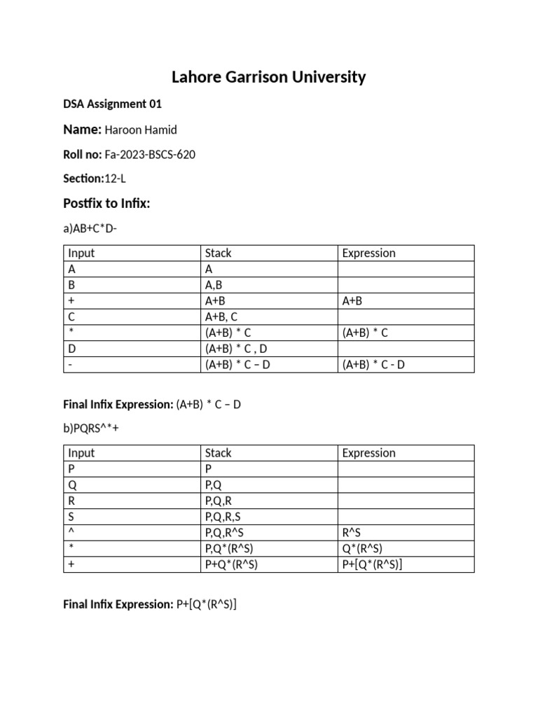 620HaroonHamid DSA A1 | PDF | Mathematical Logic | Syntax (Logic)