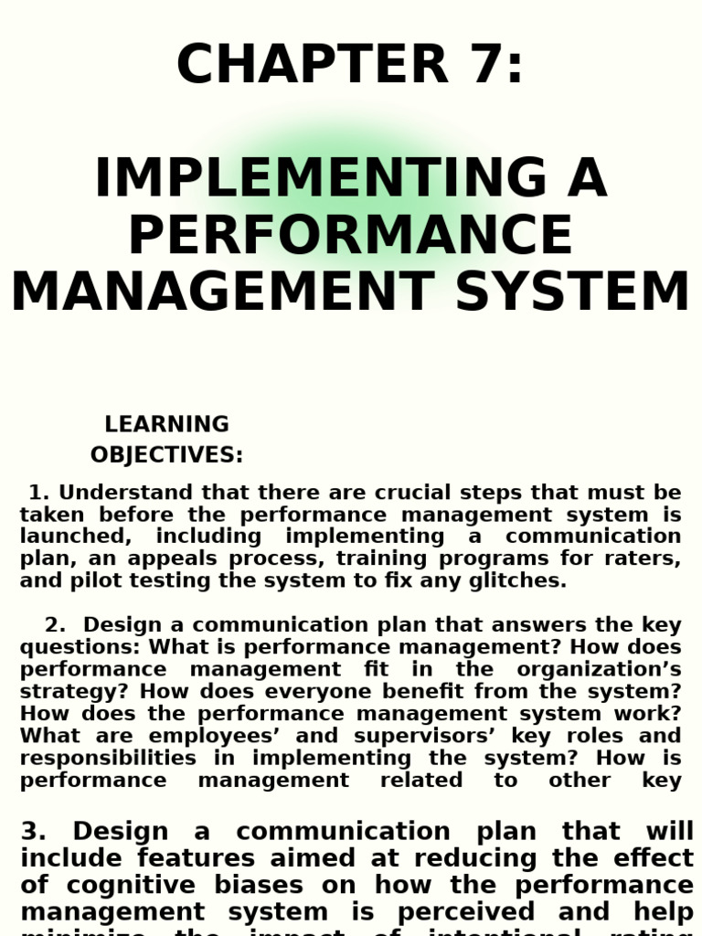 Chap 7. Implementing A Performance Management System - PPTX 1 | PDF ...