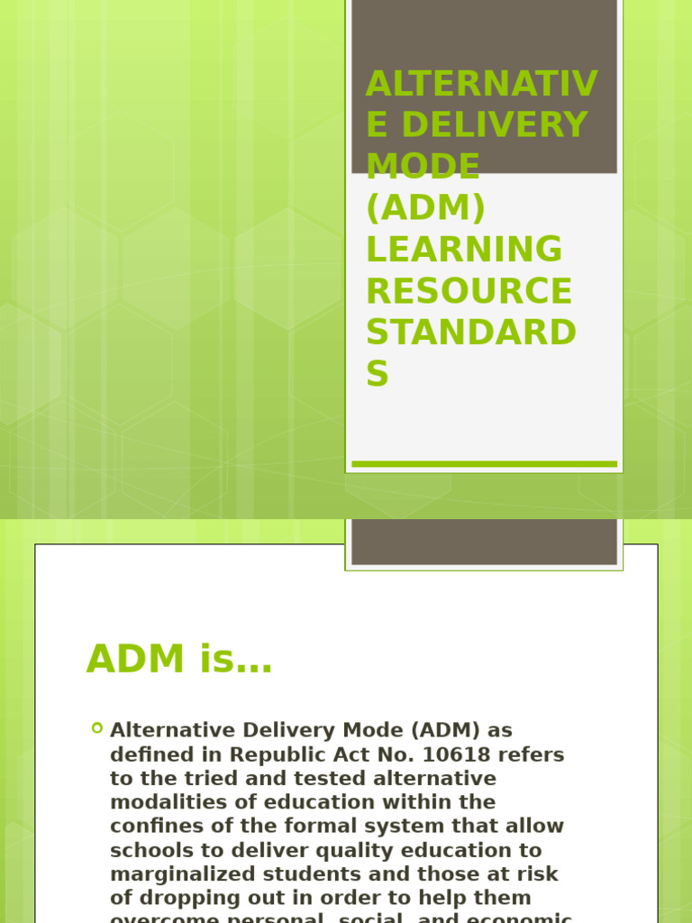 Alternative Delivery Mode Adm | PDF | Learning | Educational Assessment