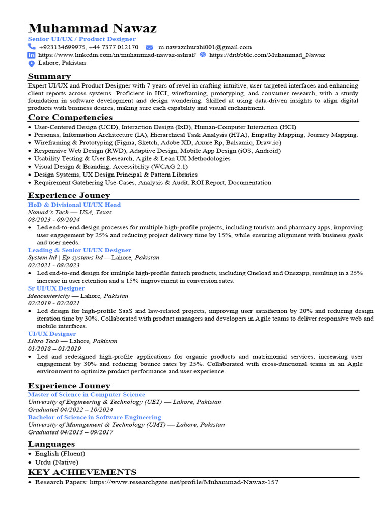 Muhammad Nawaz Resume ATS | PDF | Design | Human Communication