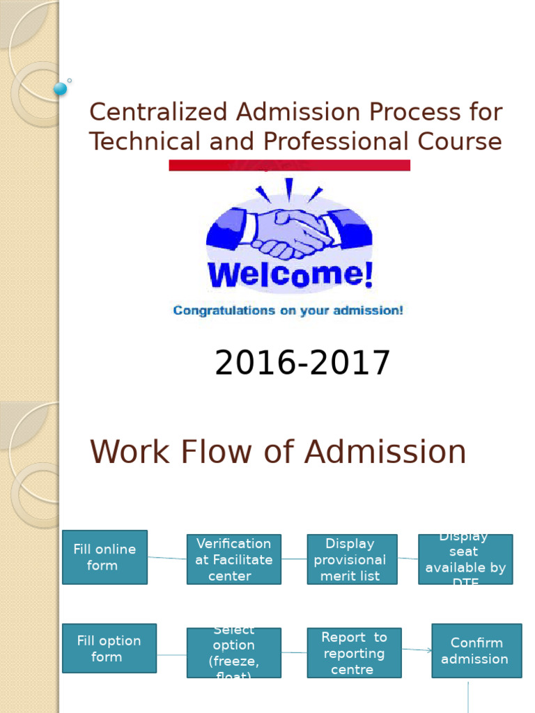 Admission Process For Technical and Professional Course | PDF ...