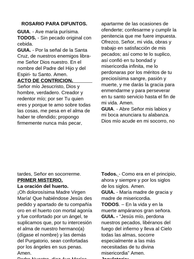 Rosario para Difuntos | PDF | María, madre de Jesús | Purgatorio
