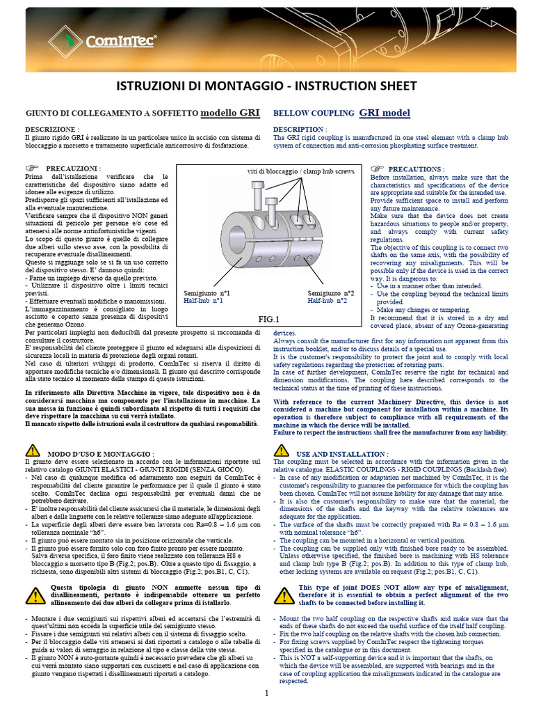 ComInTec GRI Coupling Model Instruction Sheet 07 19 | PDF