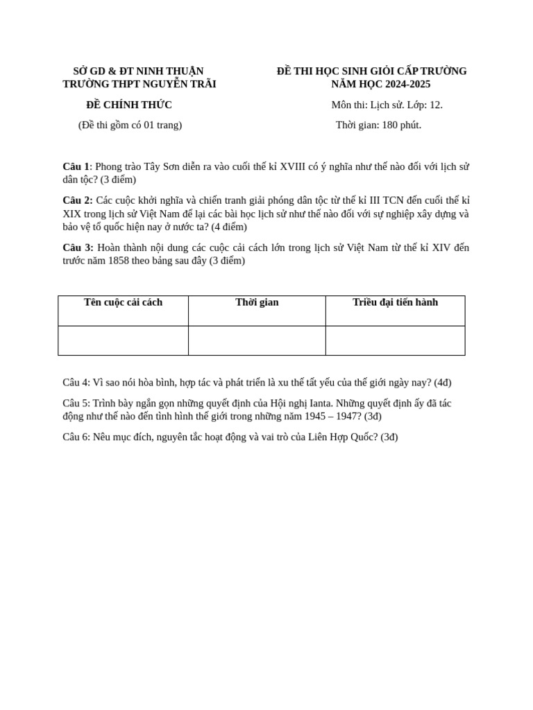 De Thi HSG K12 | PDF