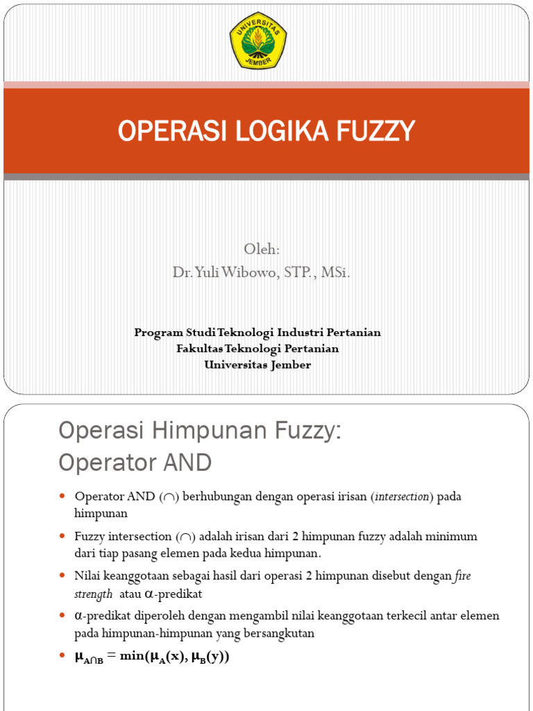 Ch2 - Operasi Fuzzy Logic | PDF