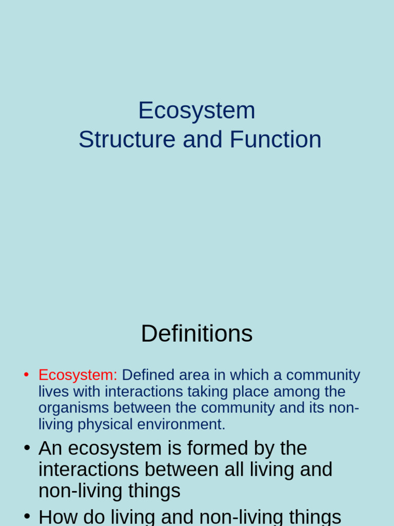 Topic 1. Ecosystems-Structure and Function | PDF | Food Web | Ecosystem