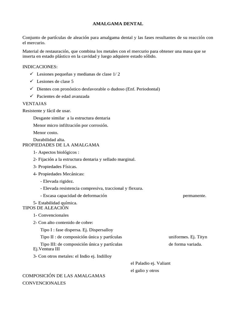 Amalgama | PDF | Cobre | Mercurio (Elemento)