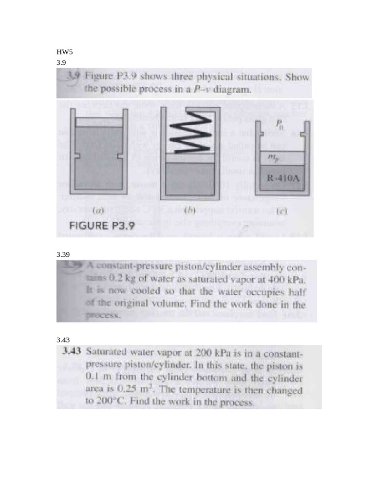 熱力學HW5課本題目 | PDF