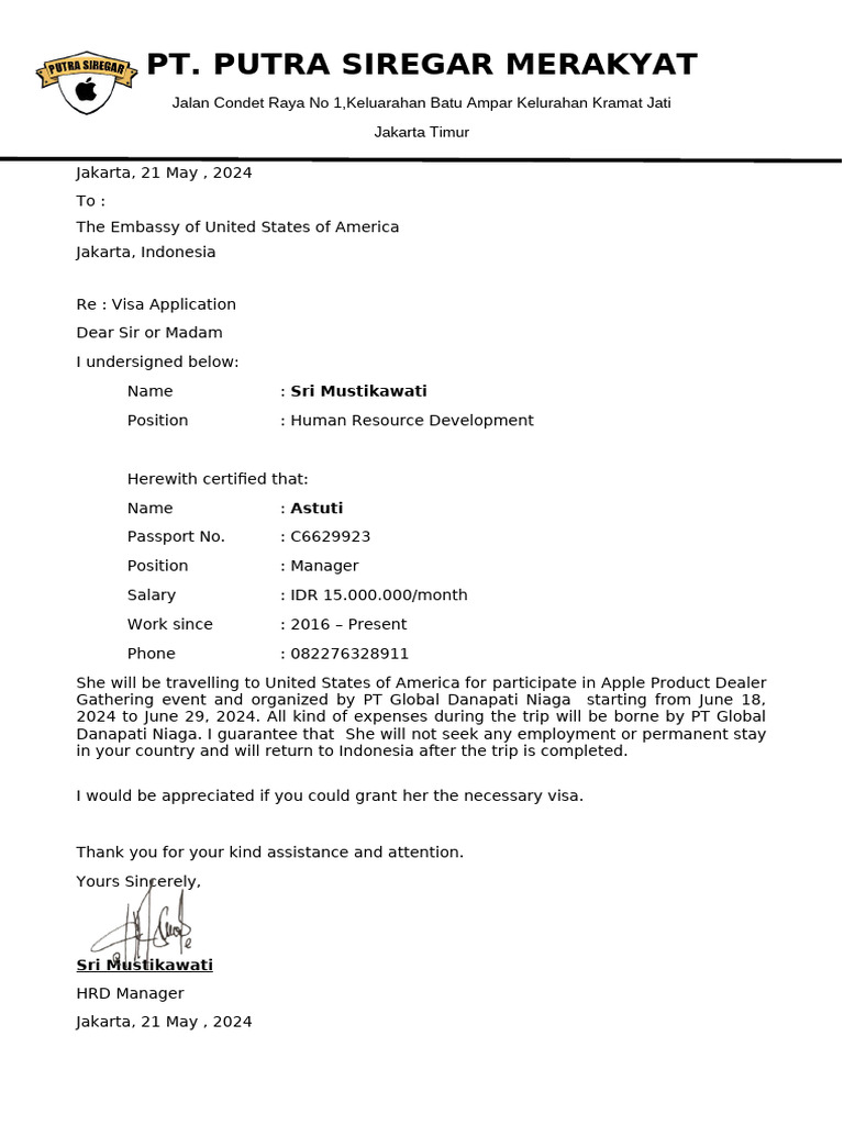 Surat Sponsor USA Perorangan (Reward) | PDF | Business