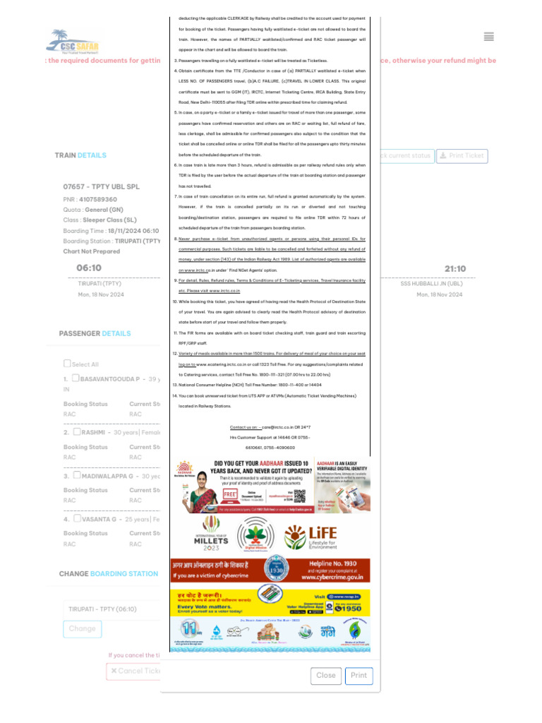 CSC E-Governance Service India Limited - Ticket Details | PDF CSC E-Governance Service India Limited - Ticket Details | PDF