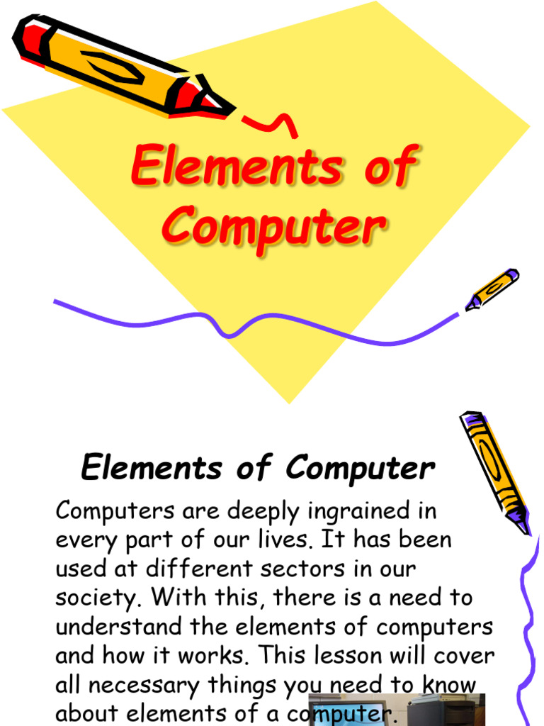 CP L3 - Elements of Computer | PDF | Printer (Computing) | Computer Monitor