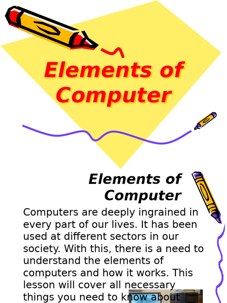 CP-L3 Elements of Computer | PDF | Computer Monitor | Printer (Computing)